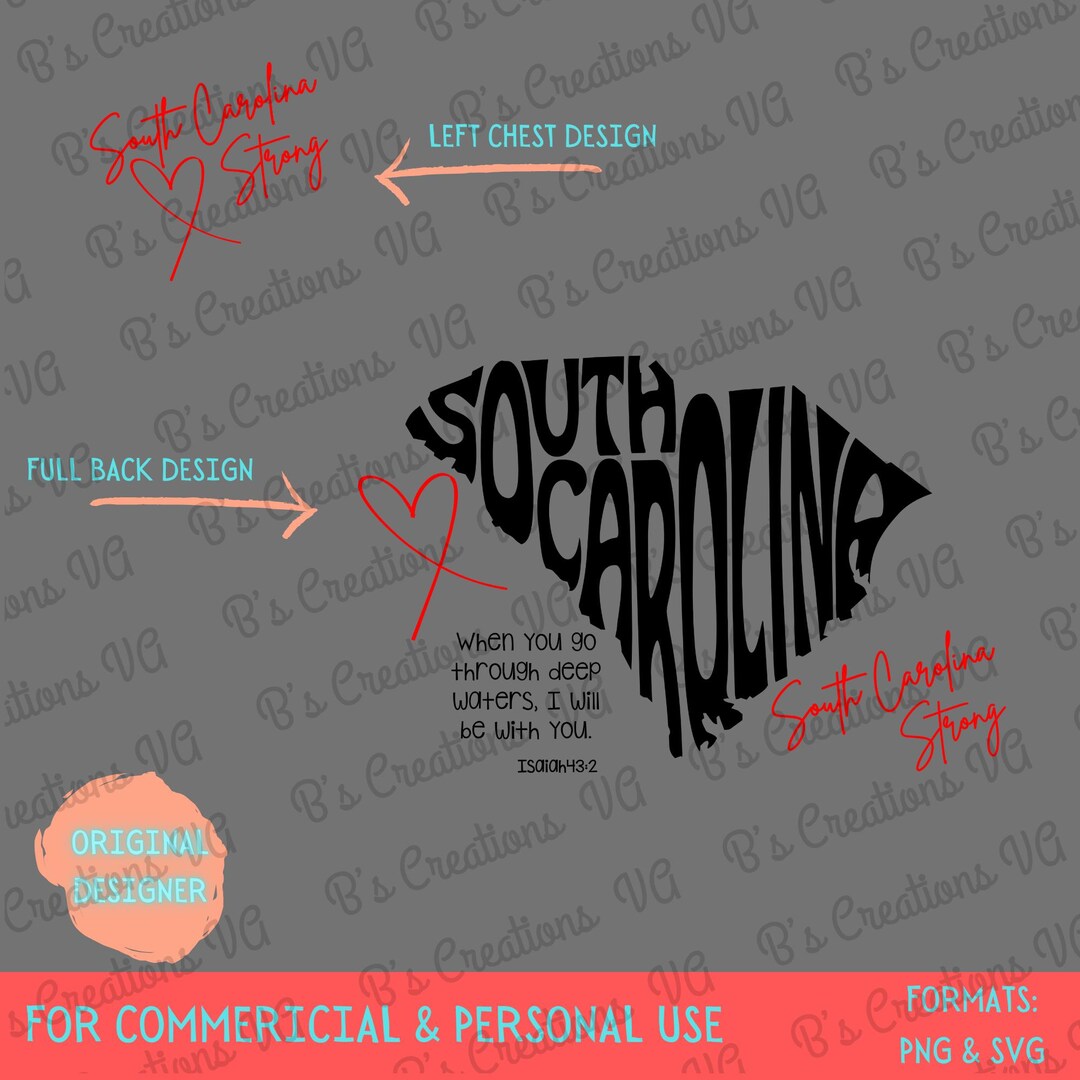 South Carolina Strong PNG & SVG, When You Go Through Deep Waters I'll ...