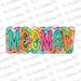 Bright Letters Meemaw PNG, Meemaw Png, Dalmatian, Tropical, Lilly ...