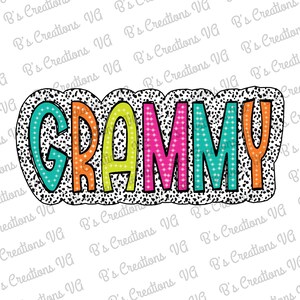 Bright Letters Grammy PNG, Grammy Png, Dalmatian, Tropical, Lilly ...