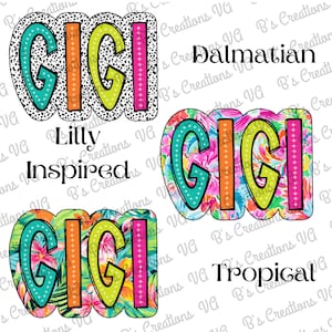 Bright Letters Gigi PNG, Gigi Png, Dalmatian, Tropical, Lilly Inspired ...