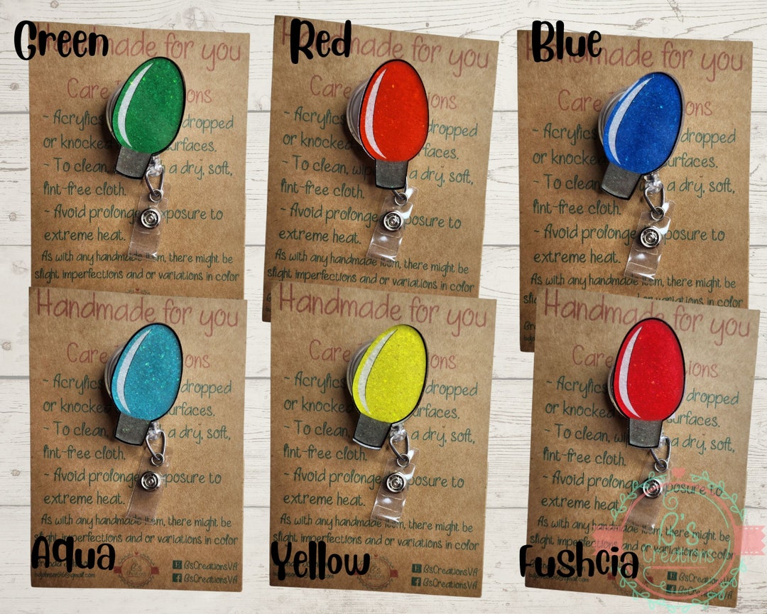 Christmas Light Bulbs Badge Reel - Etsy