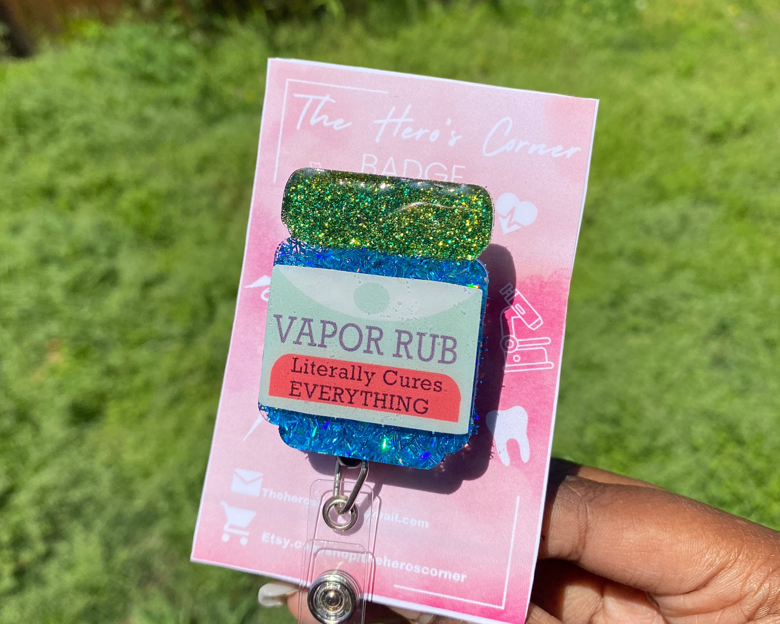 Chest Rub Badge Reel/ Vaporizer Rub Badge / Vapu Ru Badge / Miracle ...