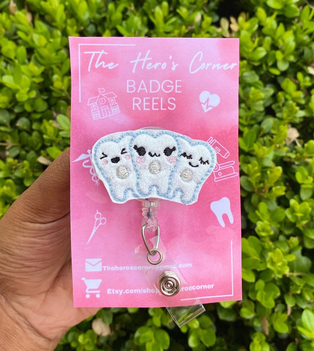 Braces Feltie Badge Reel / Teeth Badge / Orthodontist Badge Embroidery ...