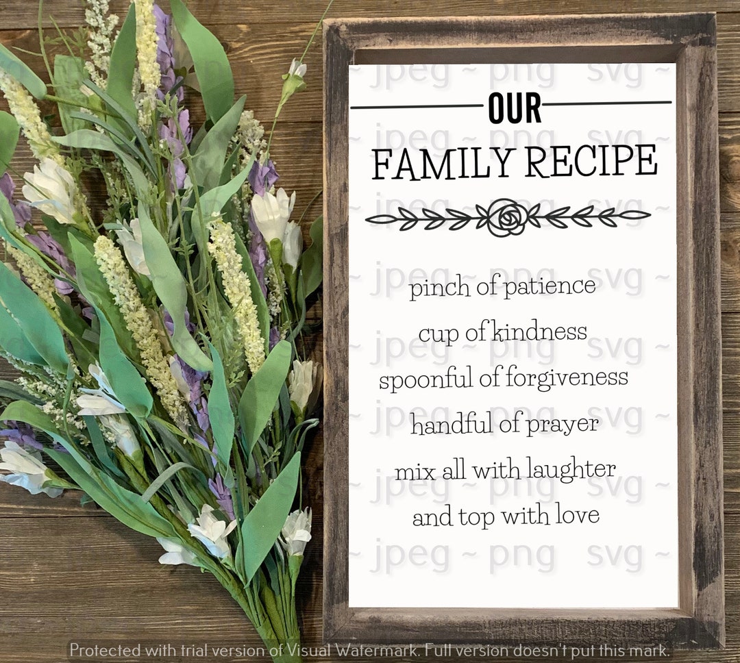 Our Family Recipe ~svg Jpeg Png~ Digital Download - Etsy