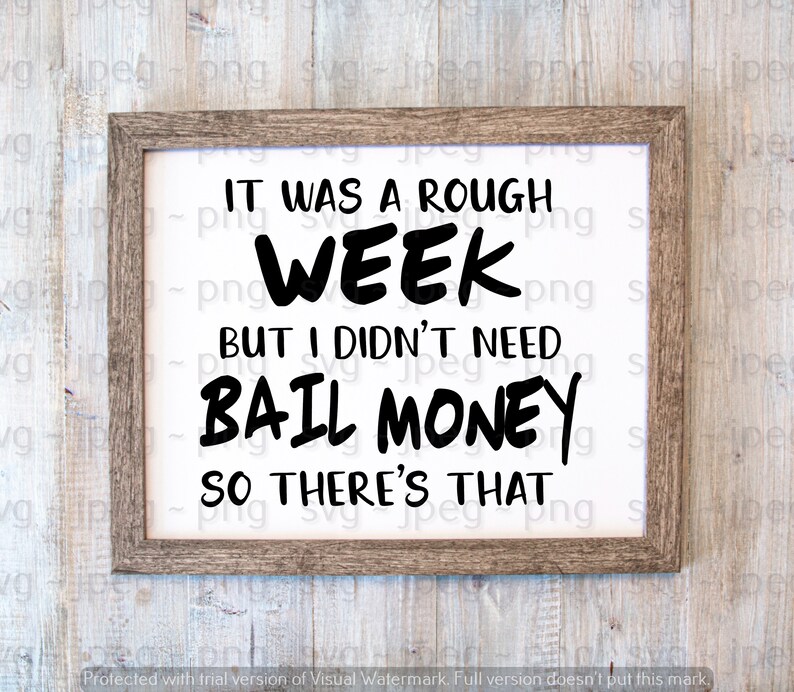 It Was a Rough Week, but I Didn't Need Bail Money, so There's That ...