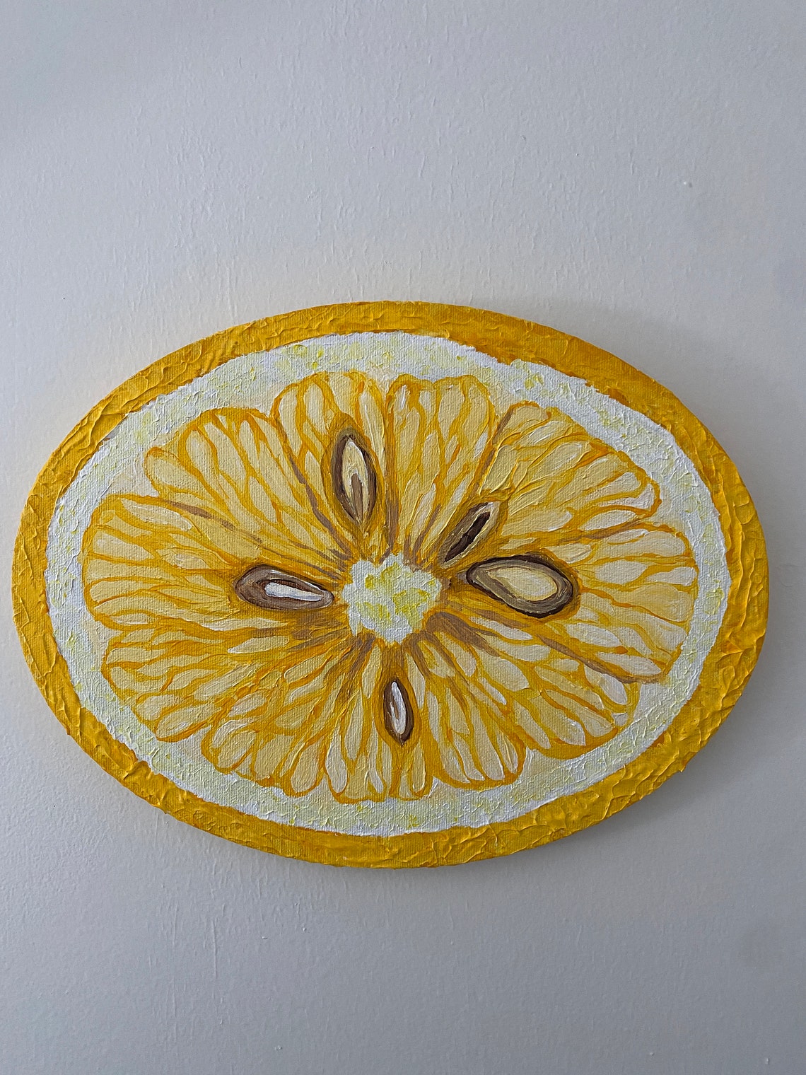 Lemon Slice Acrylic Painting on Stretched Canvas - Etsy
