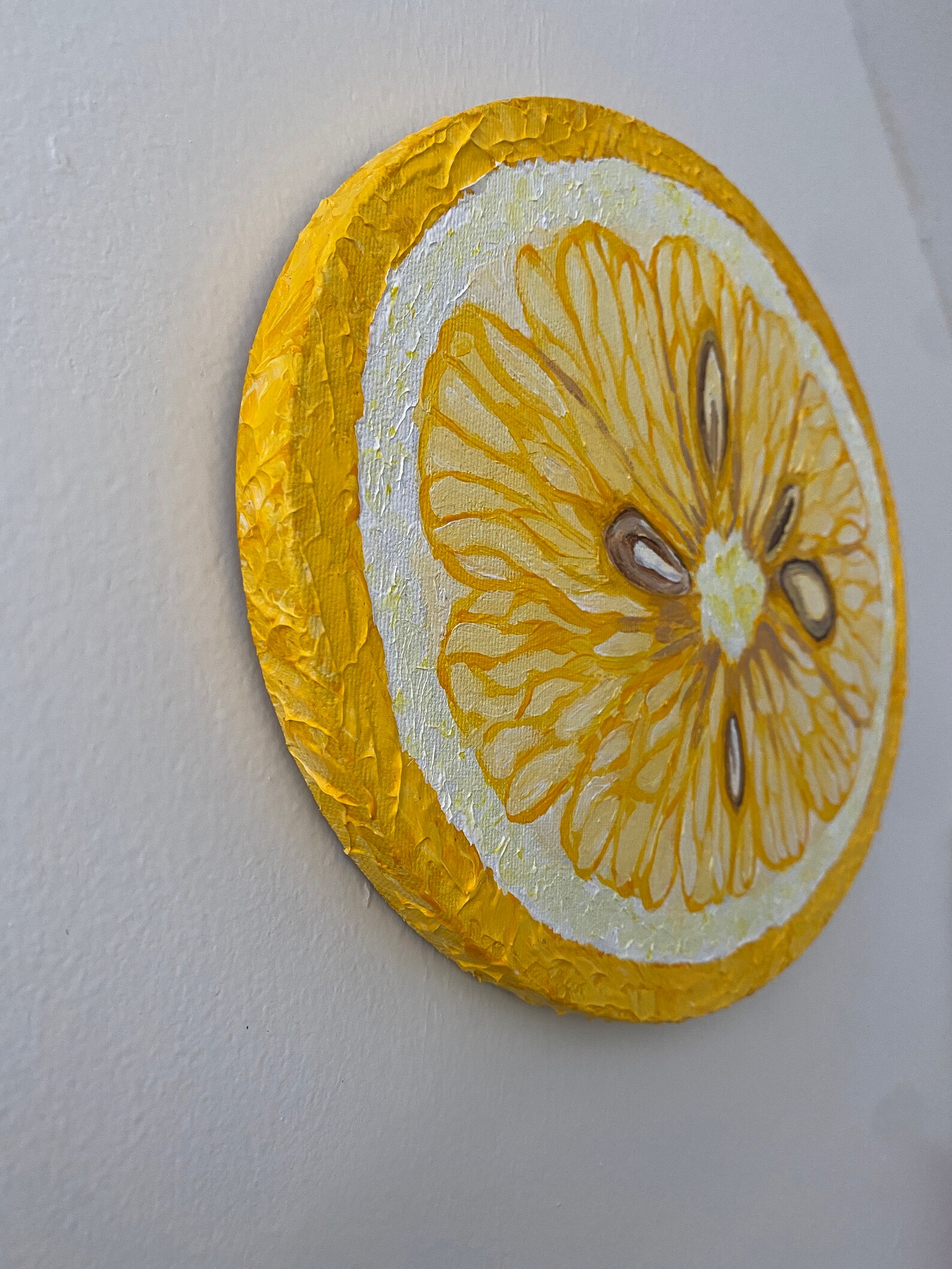 Lemon Slice Acrylic Painting on Stretched Canvas - Etsy