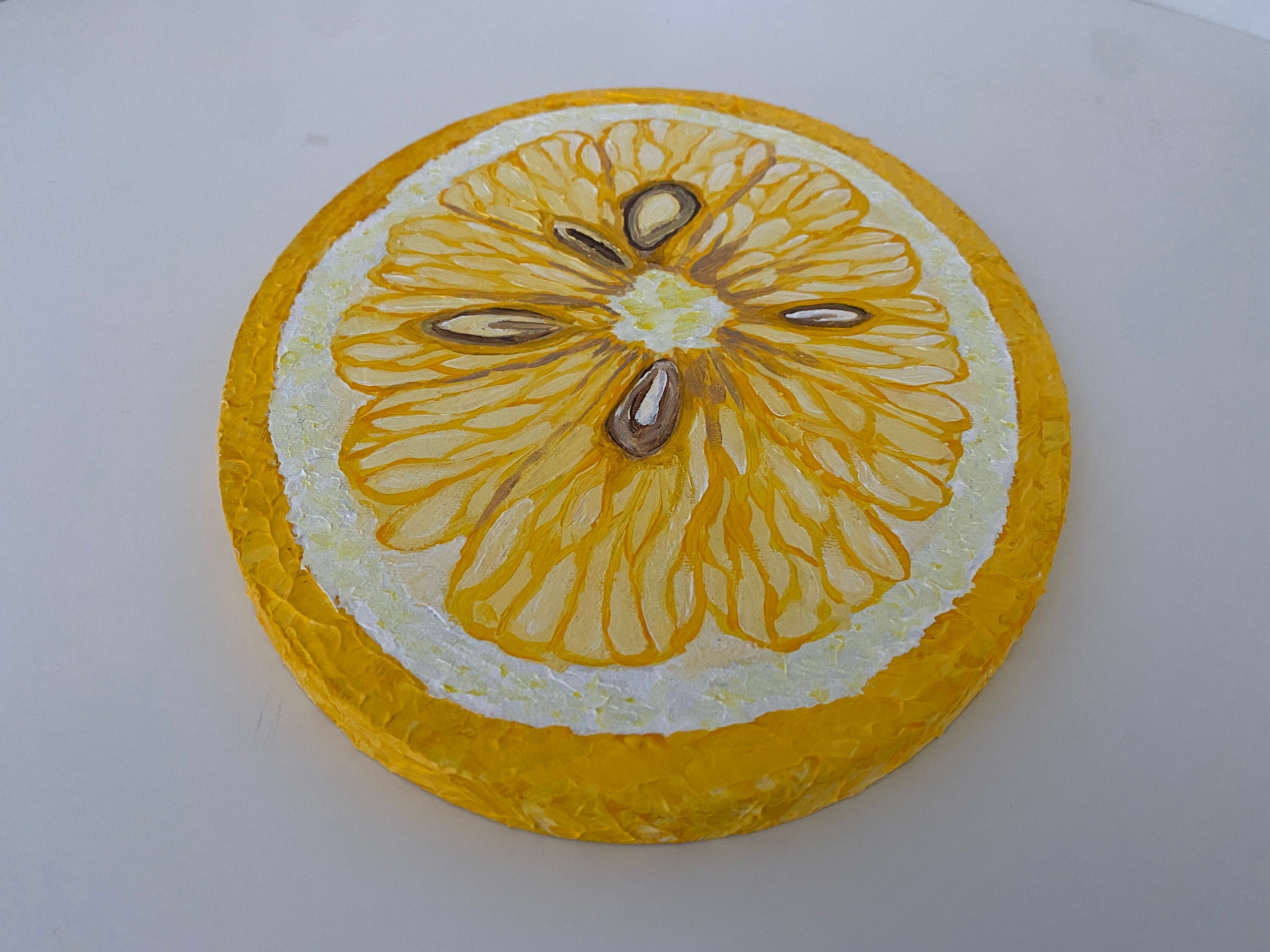 Lemon Slice Acrylic Painting on Stretched Canvas - Etsy