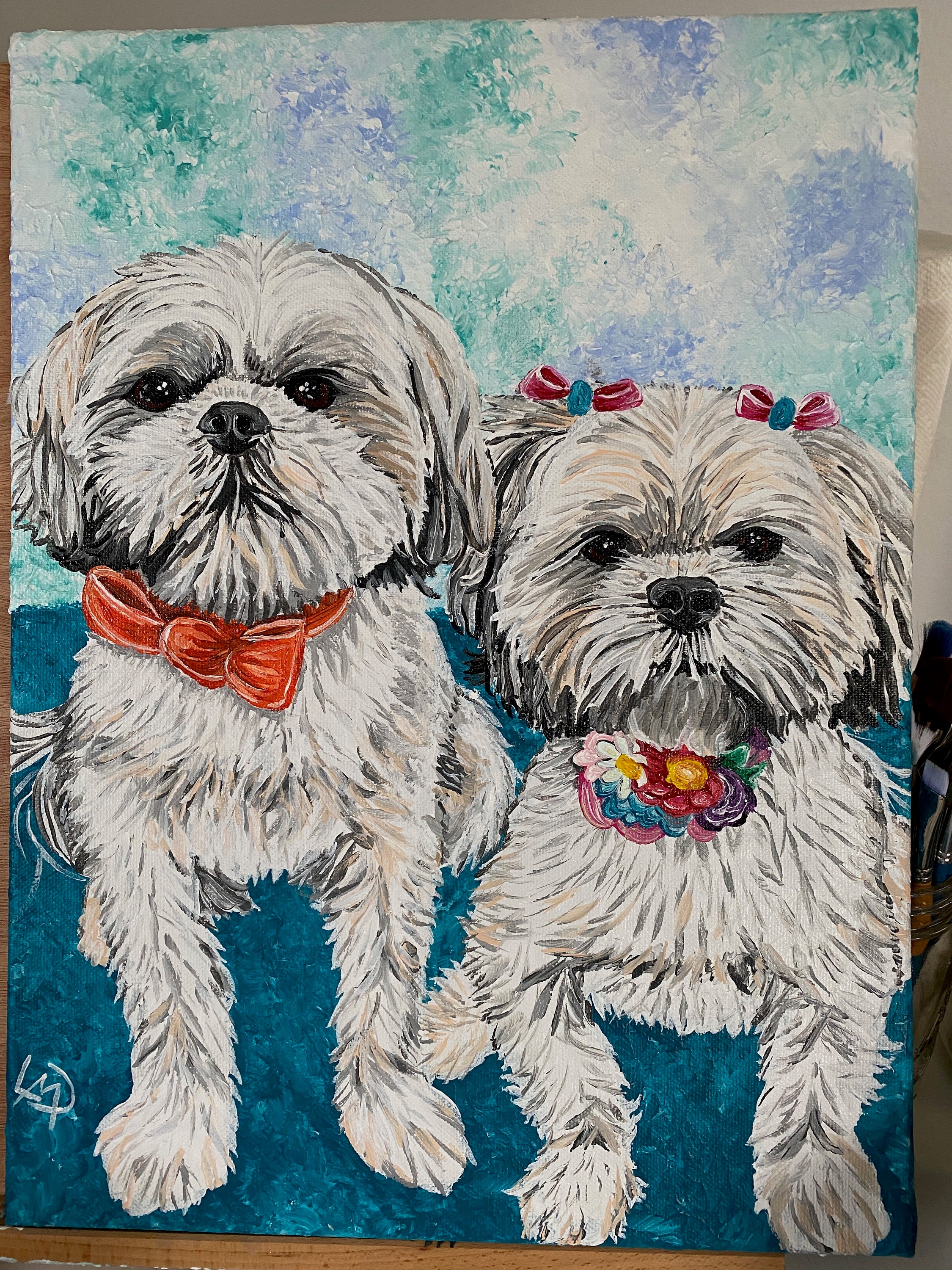Acrylic Painting Pet Portrait on Stretched Canvas CUSTOM - Etsy Singapore