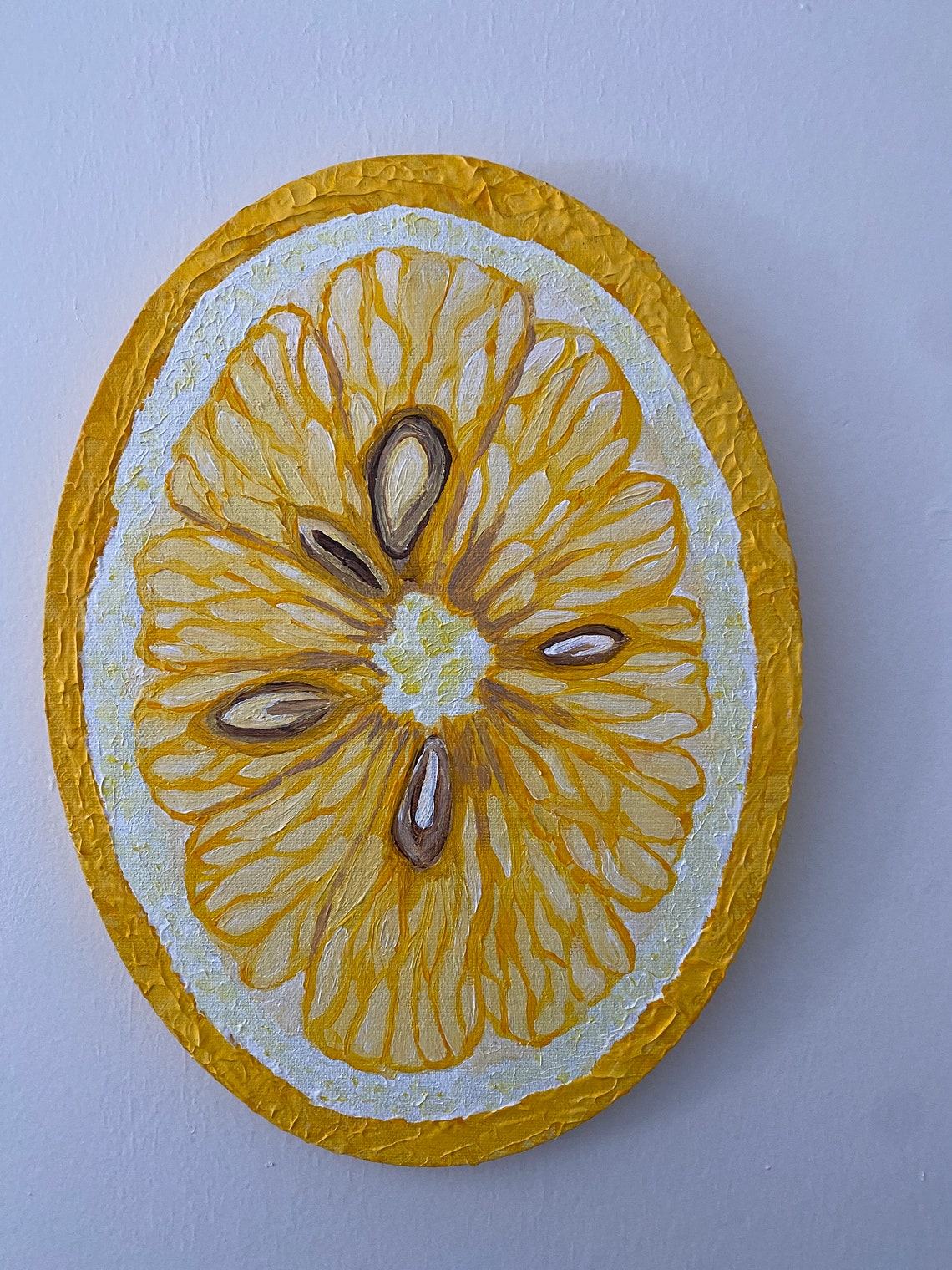 Lemon Slice Acrylic Painting on Stretched Canvas - Etsy
