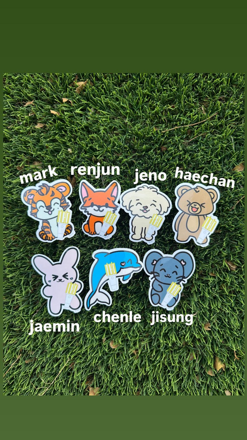 NCT Dream Cute Animals With Lighstick Inspired Vinyl Stickers - Etsy