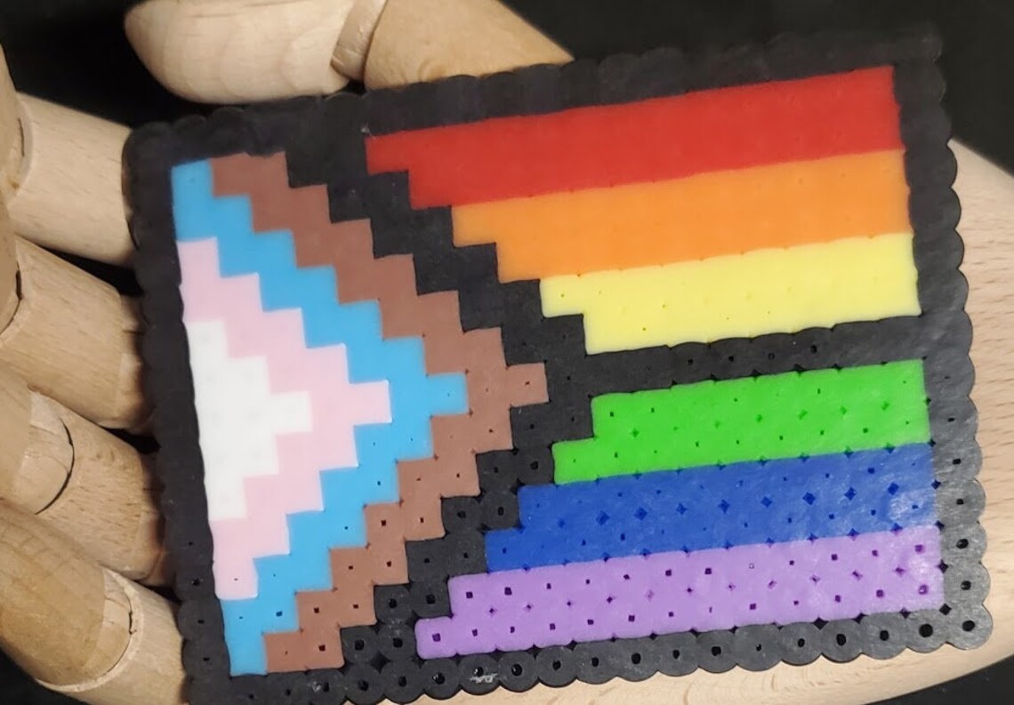 Modern Day Pride Flag Perler Bead Art Stick On Wall Art Etsy