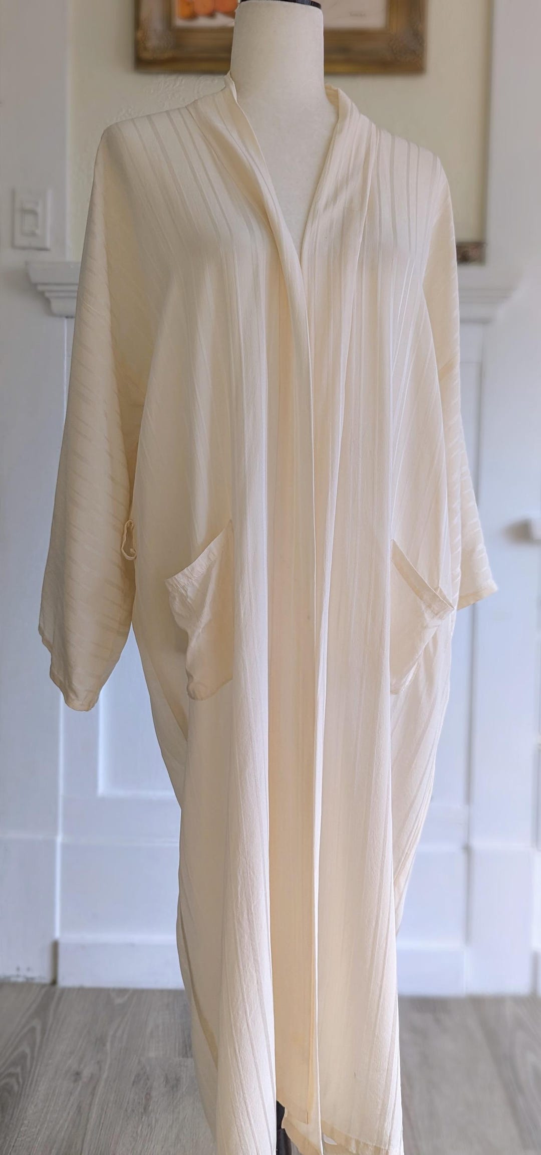 Vintage Cream Silk Robe, White Silk Kimono Robe - Etsy