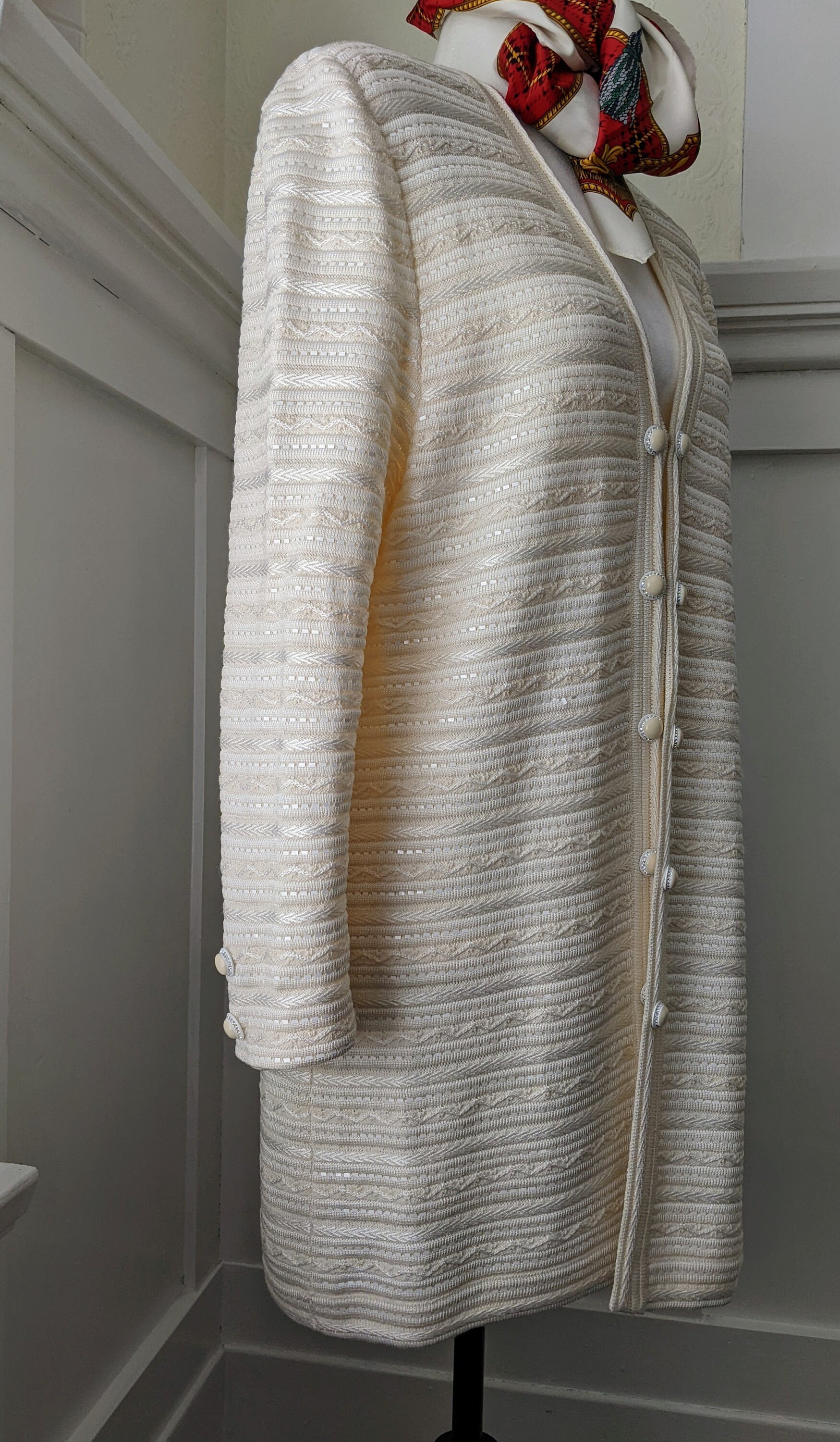 Vintage St John Evening by Marie Gray Beaded White/ Ivory Jacket ...