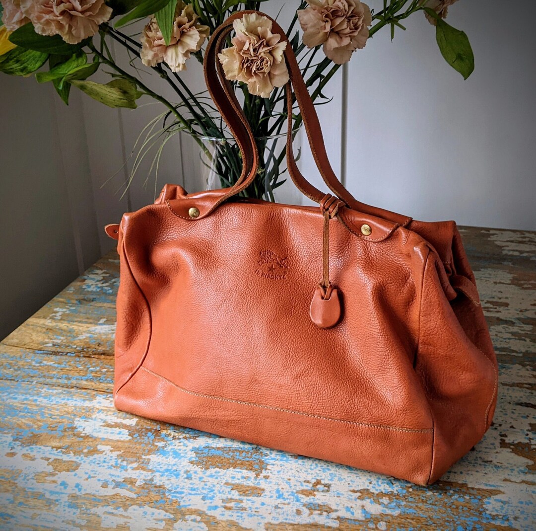 Vintage Il Bisonte Boston Bag, Il Bisonte Designer Tote Bag - Etsy