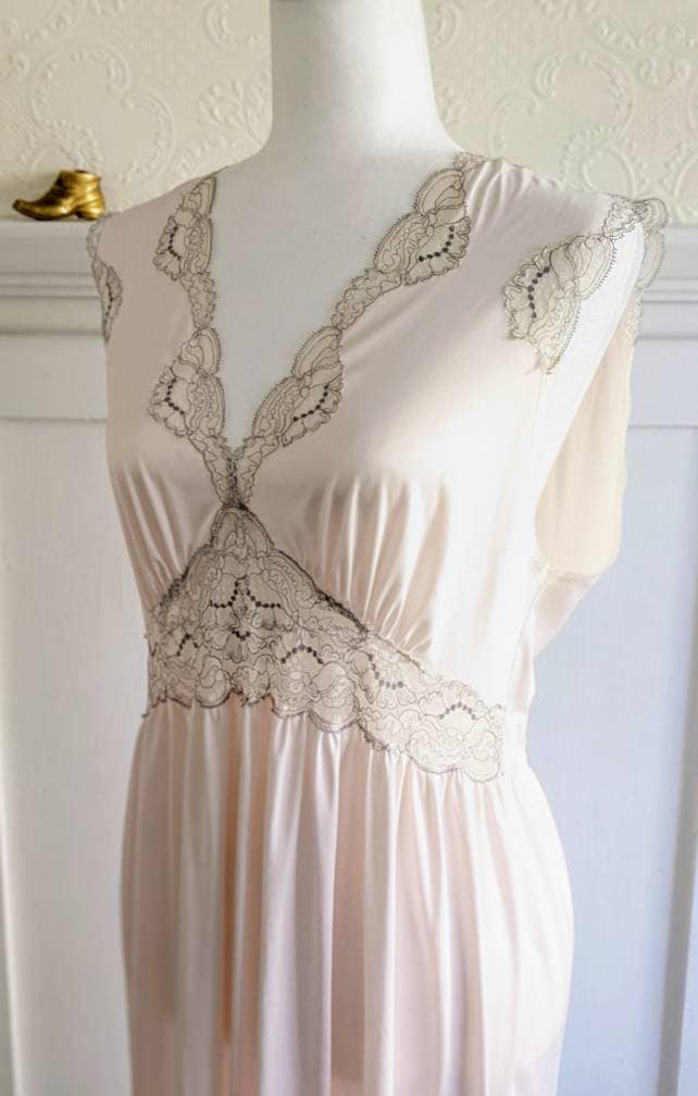 Vintage 30's Style Maxi Pale Pink Slip Dress by Charnos UK Circa 1970's ...