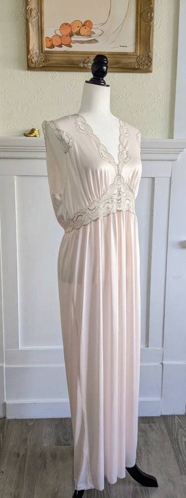 Vintage 30's Style Maxi Pale Pink Slip Dress by Charnos UK Circa 1970's ...