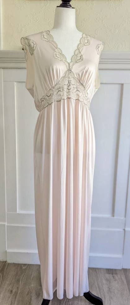 Vintage 30's Style Maxi Pale Pink Slip Dress by Charnos UK Circa 1970's ...