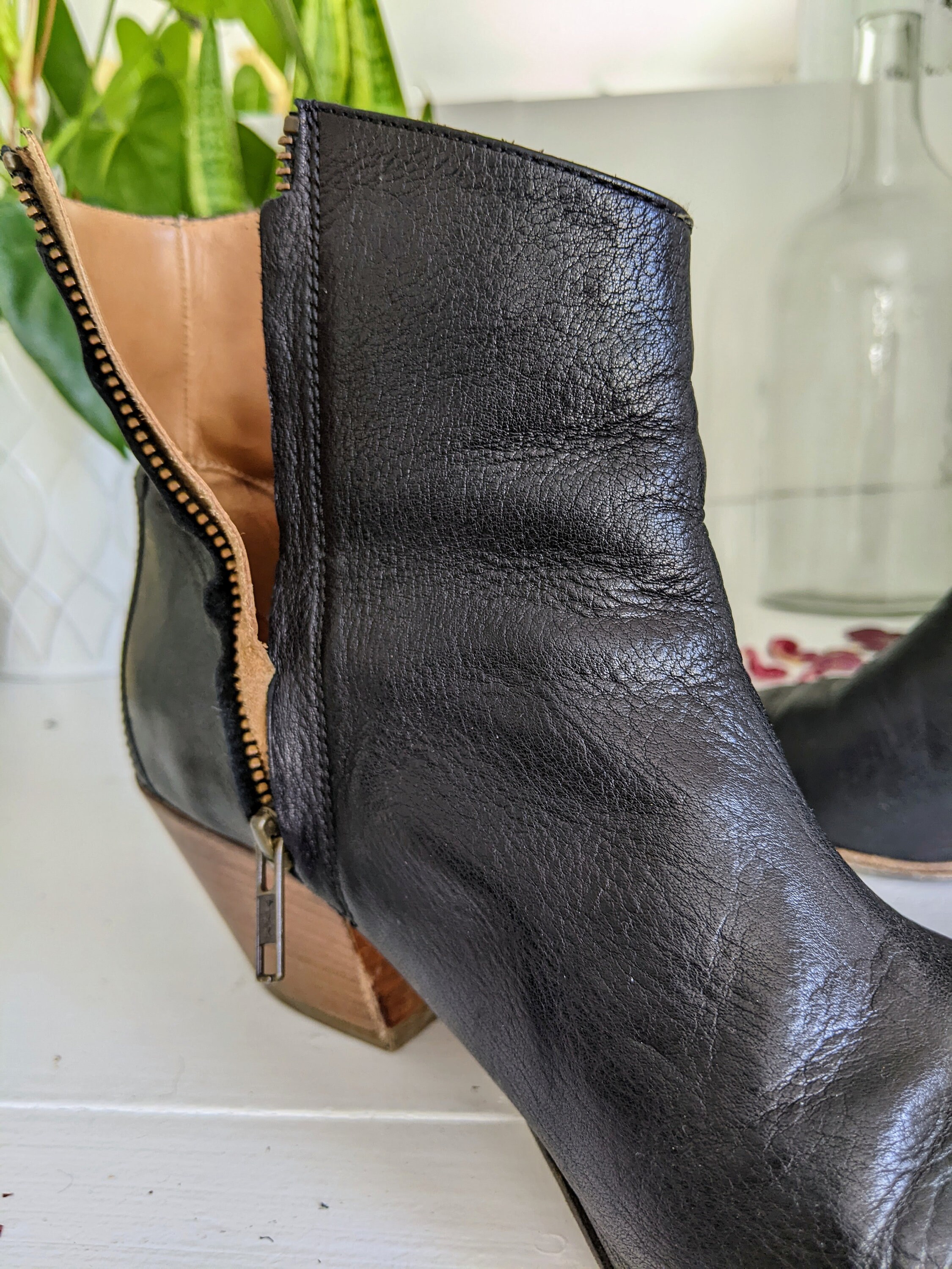 Vintage Isabel Marant Black Leather Booties, Designer Booties, Black ...