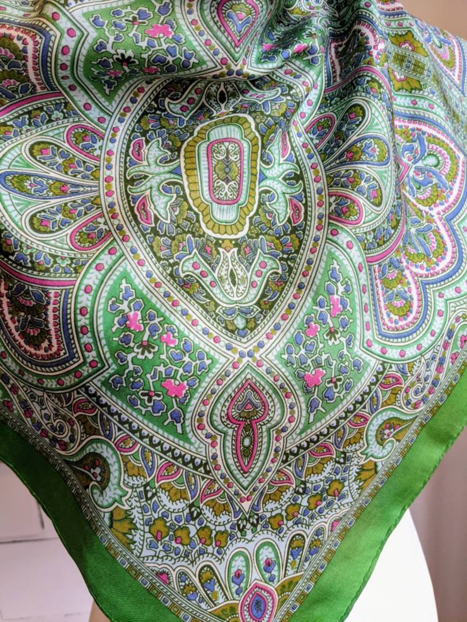 Classic Paisley Vintage Silk Scarf by Echo - Etsy