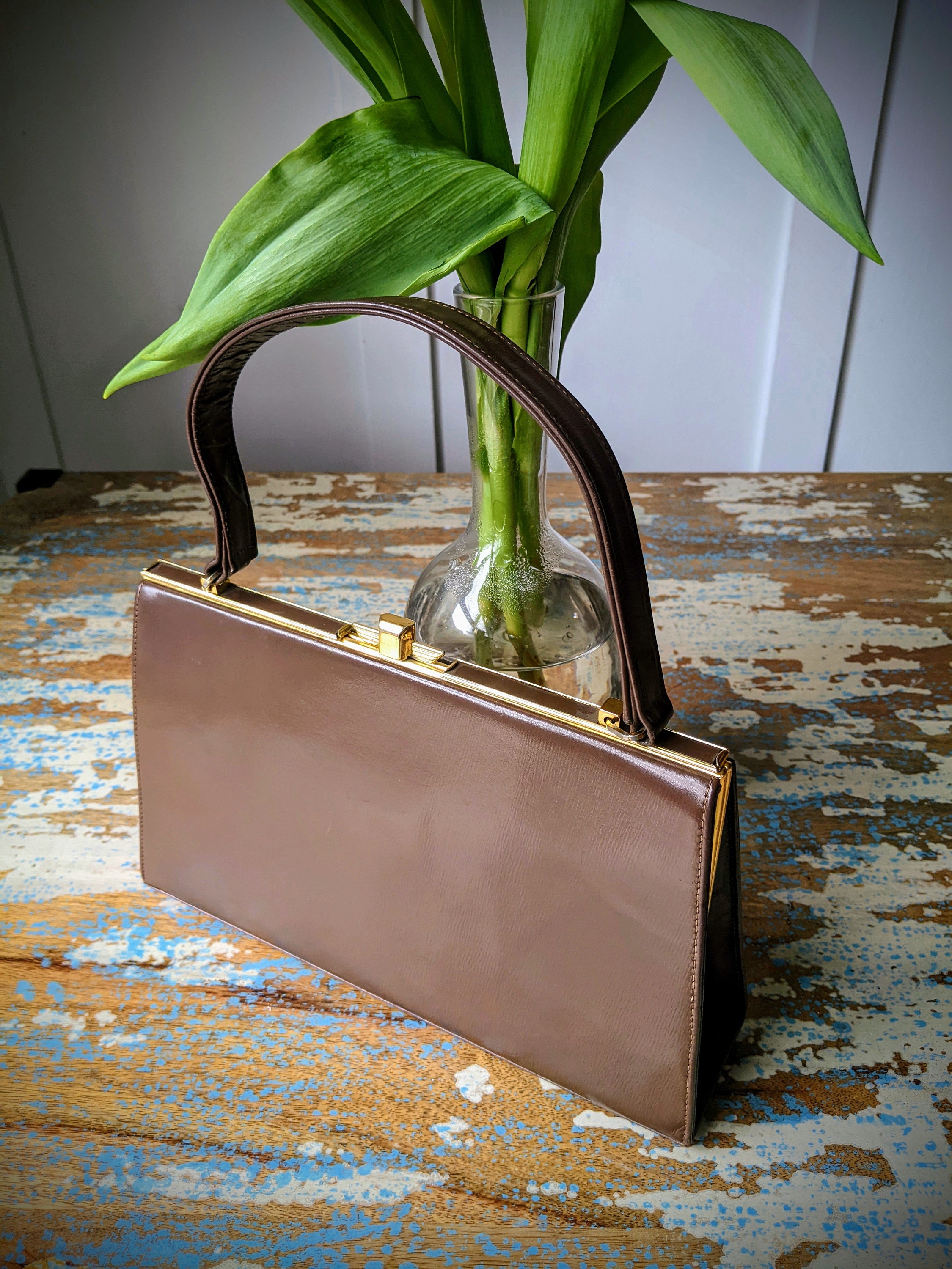 Vintage Kelly Bag Elbief Patent Leather Purse Made in - Etsy