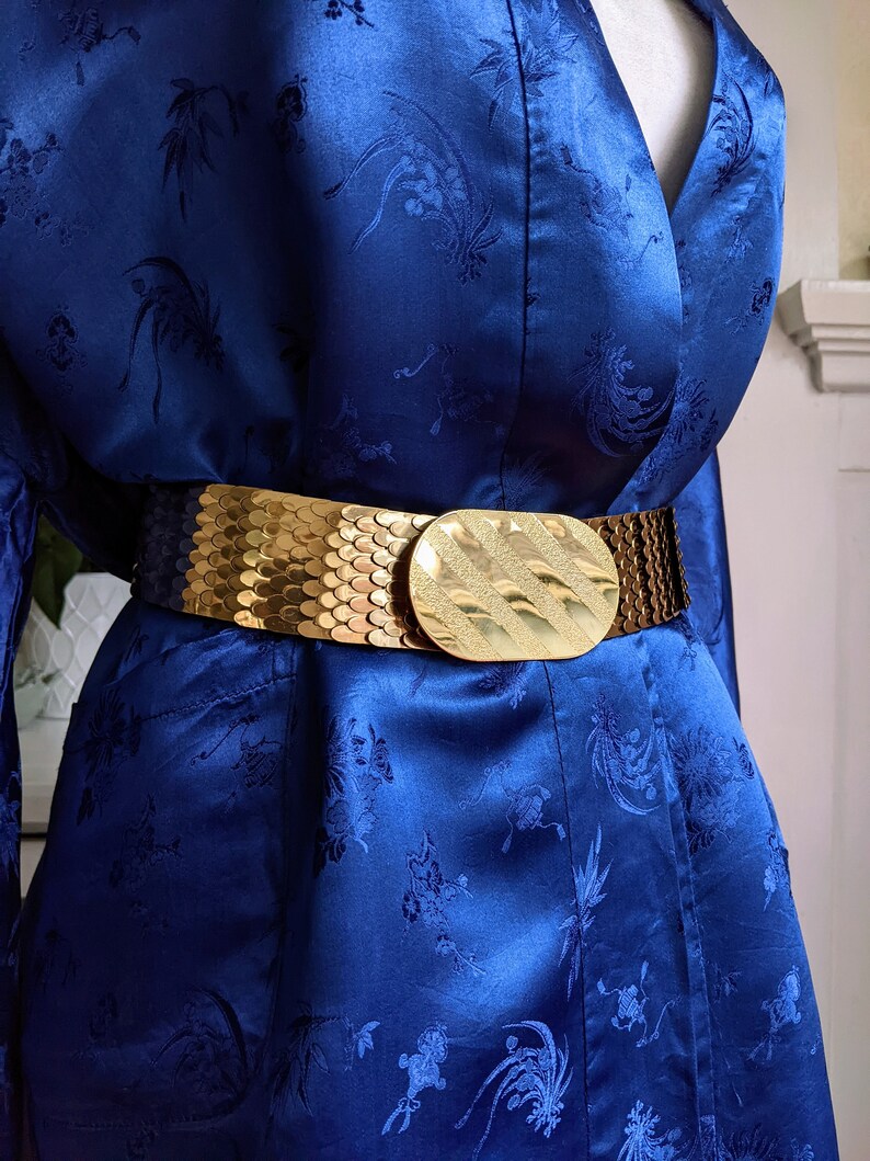 Vintage Gold Metal Serpentine Belt Gold Stretch Snake Belt - Etsy