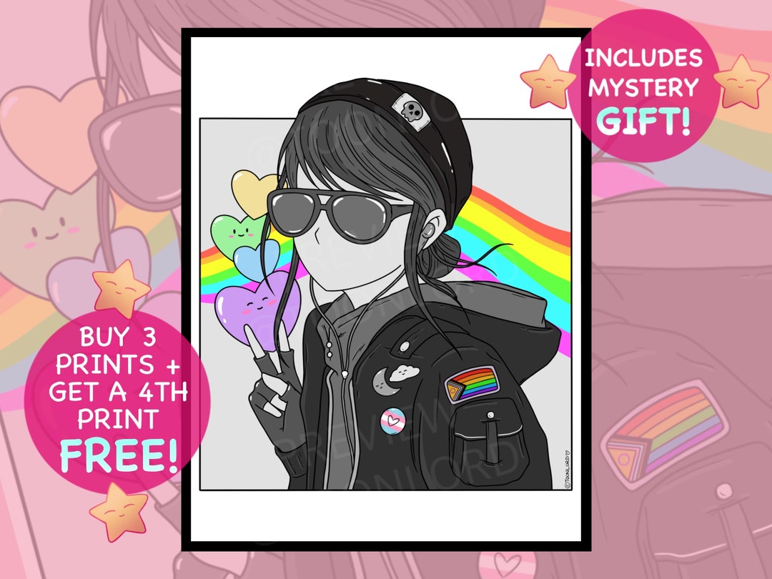 Kawaii Pride Wall Art, Gaymer, LGBTQ Poster, Anime Aesthetic, Love is ...