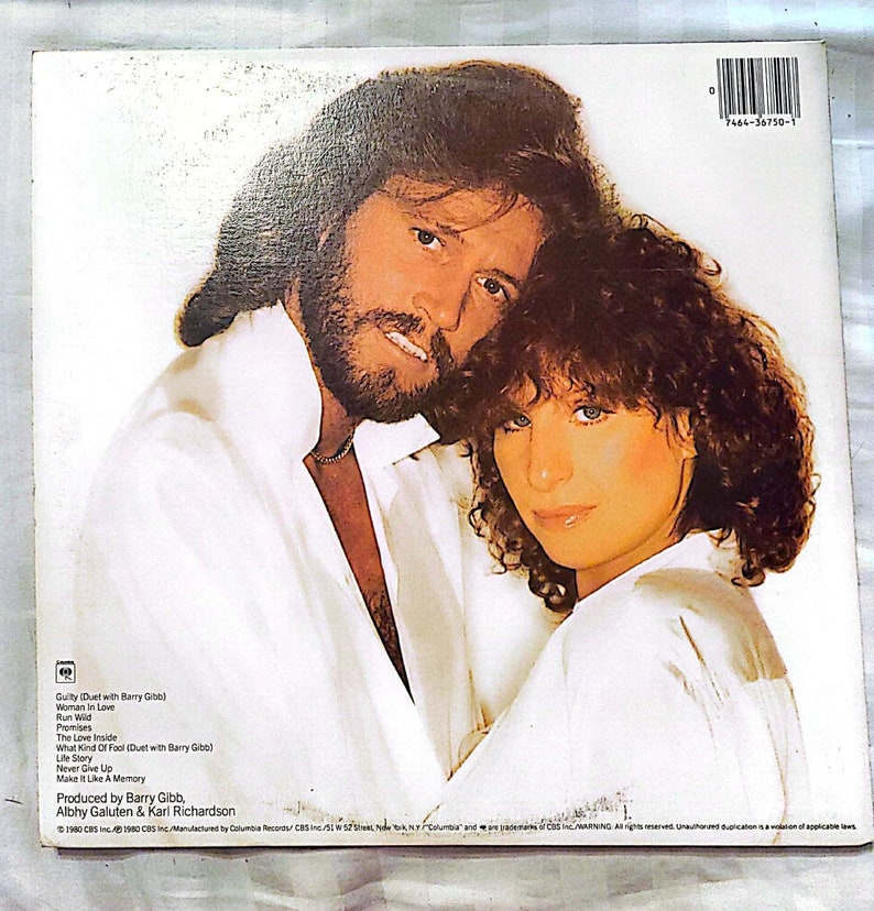 Streisand "guilty" (with Barry Gibb) Vinyl Records, 1980s Vintage - Etsy