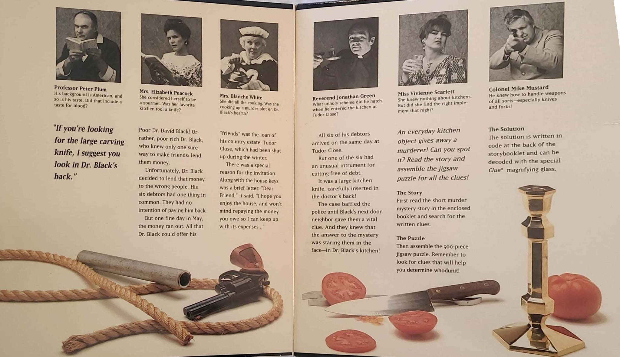 CLUE Mystery PUZZLE Game. 1992 Killers in the Kitchen - Etsy