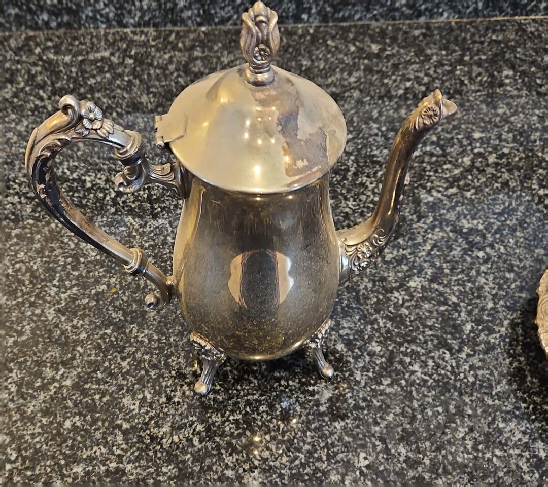 Vintage Beautifully Sculpted 1940s Silverplated Footed Teapot With ...