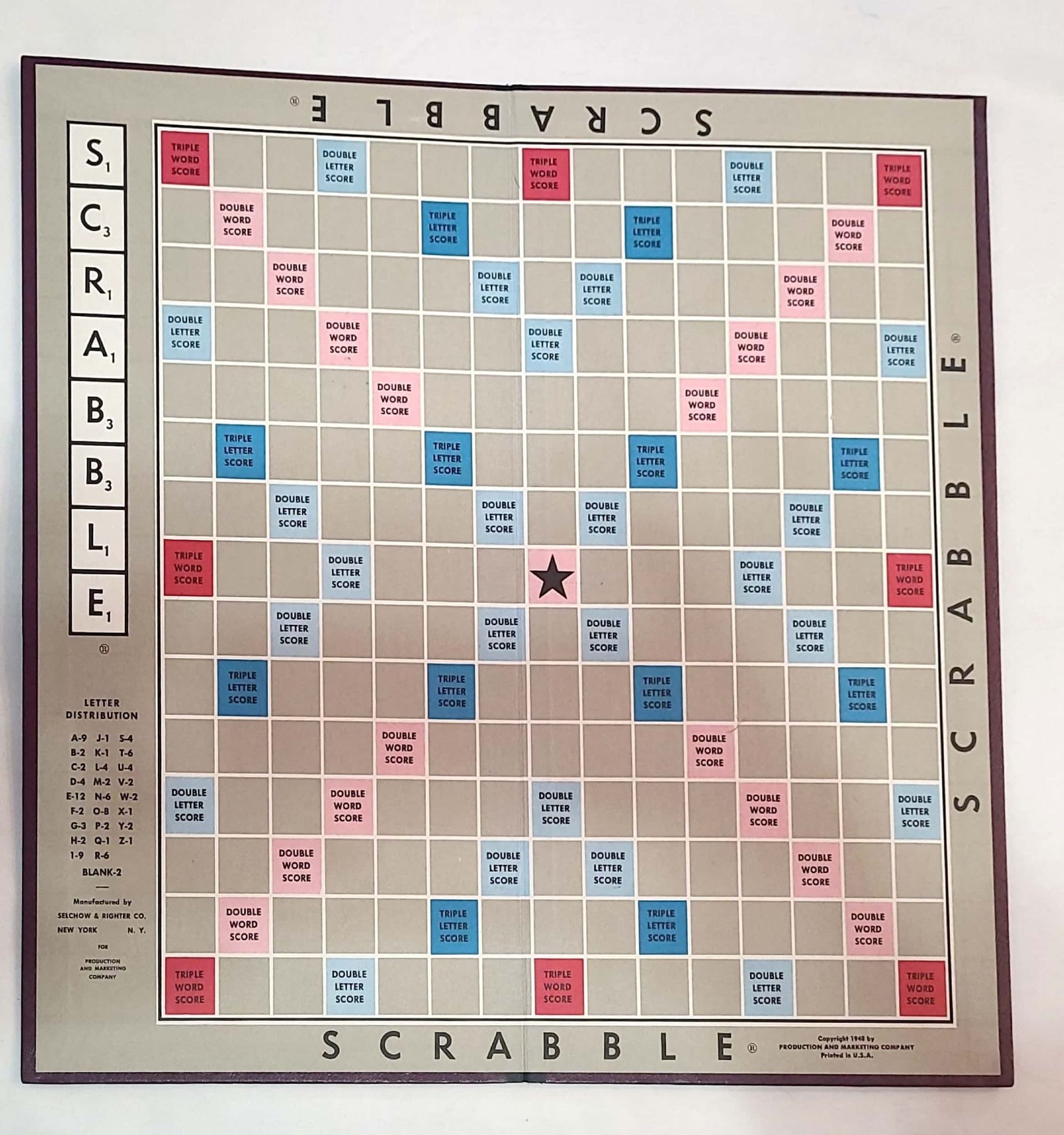 Vintage Scrabble Game by Selchow and Righter C. 1948 / 1953 - Complete ...