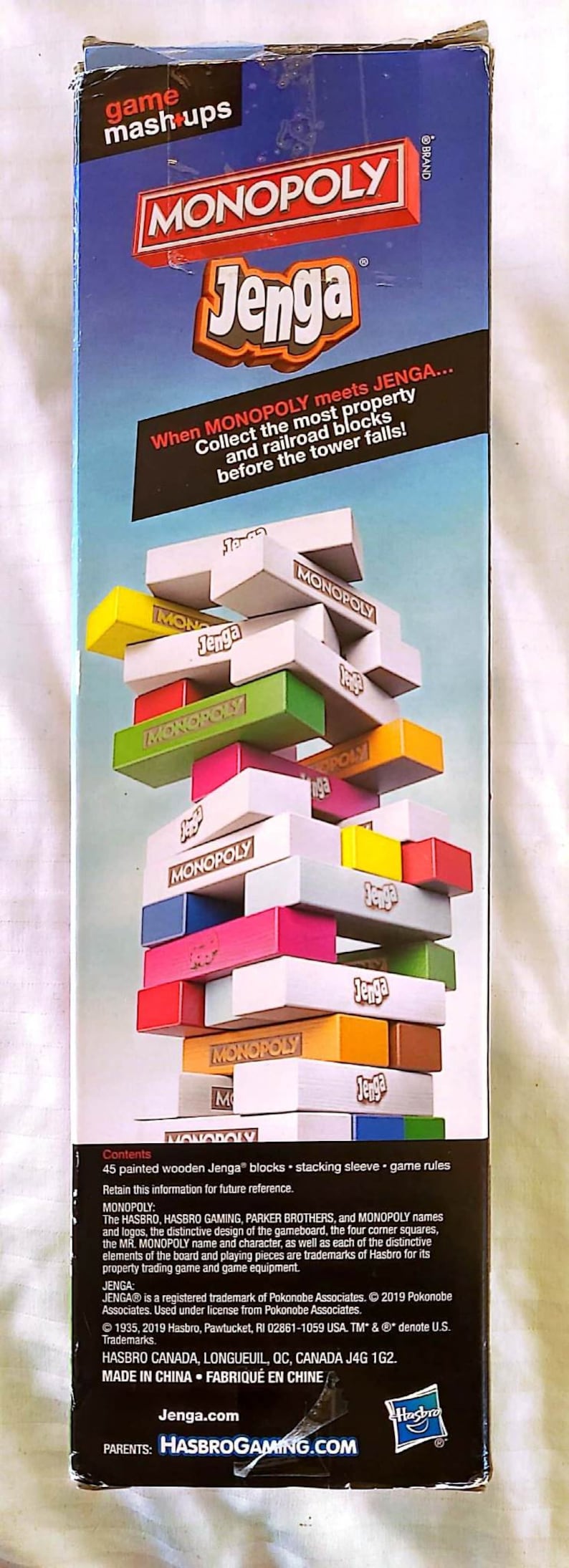 Monopoly Jenga Game Mashups Hasbro Gaming 1935 / 2019 Collectible Toy ...