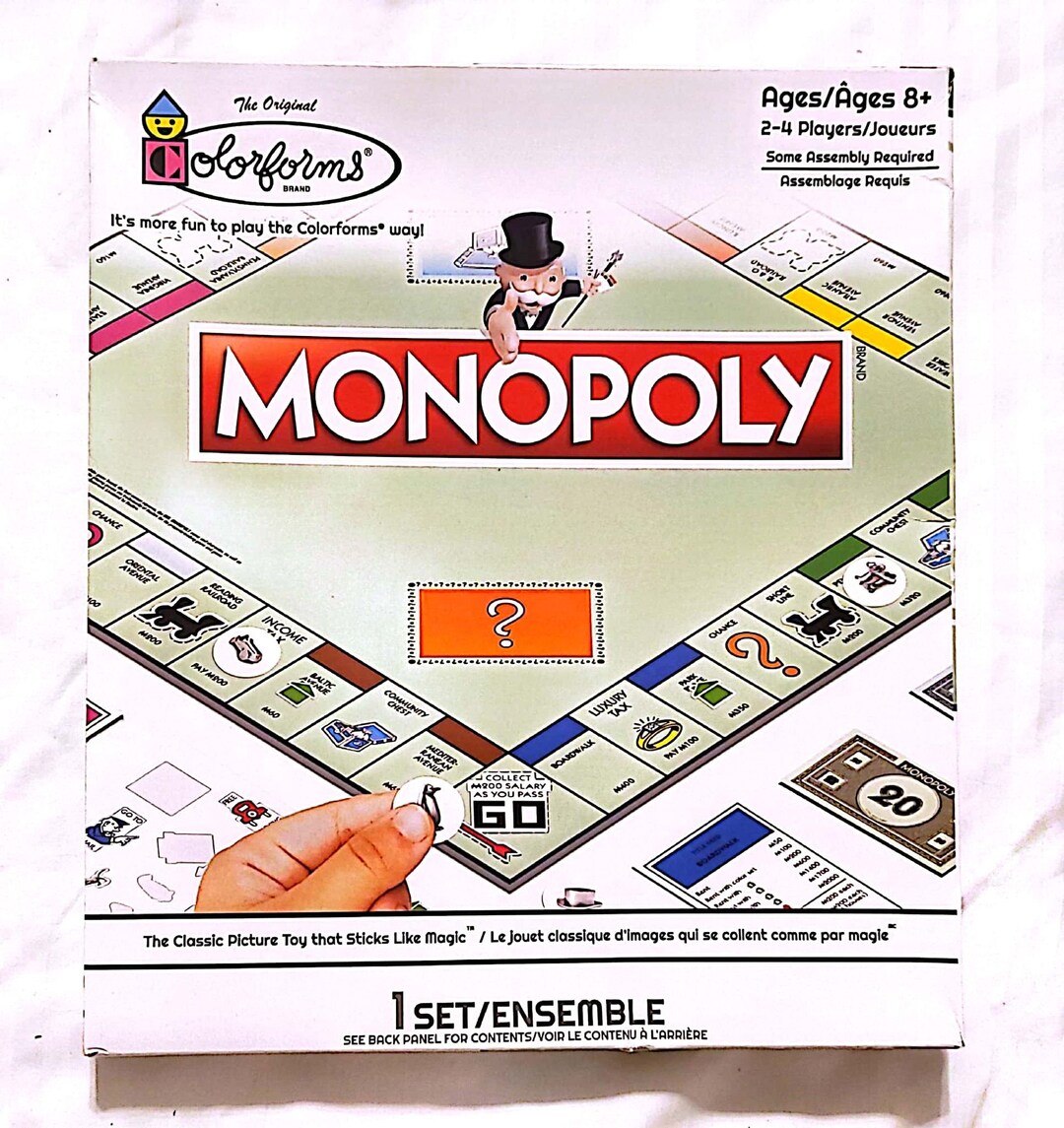 Colorforms Miniature Monopoly Set Hasbro Single Unit 8 X 10 - Etsy