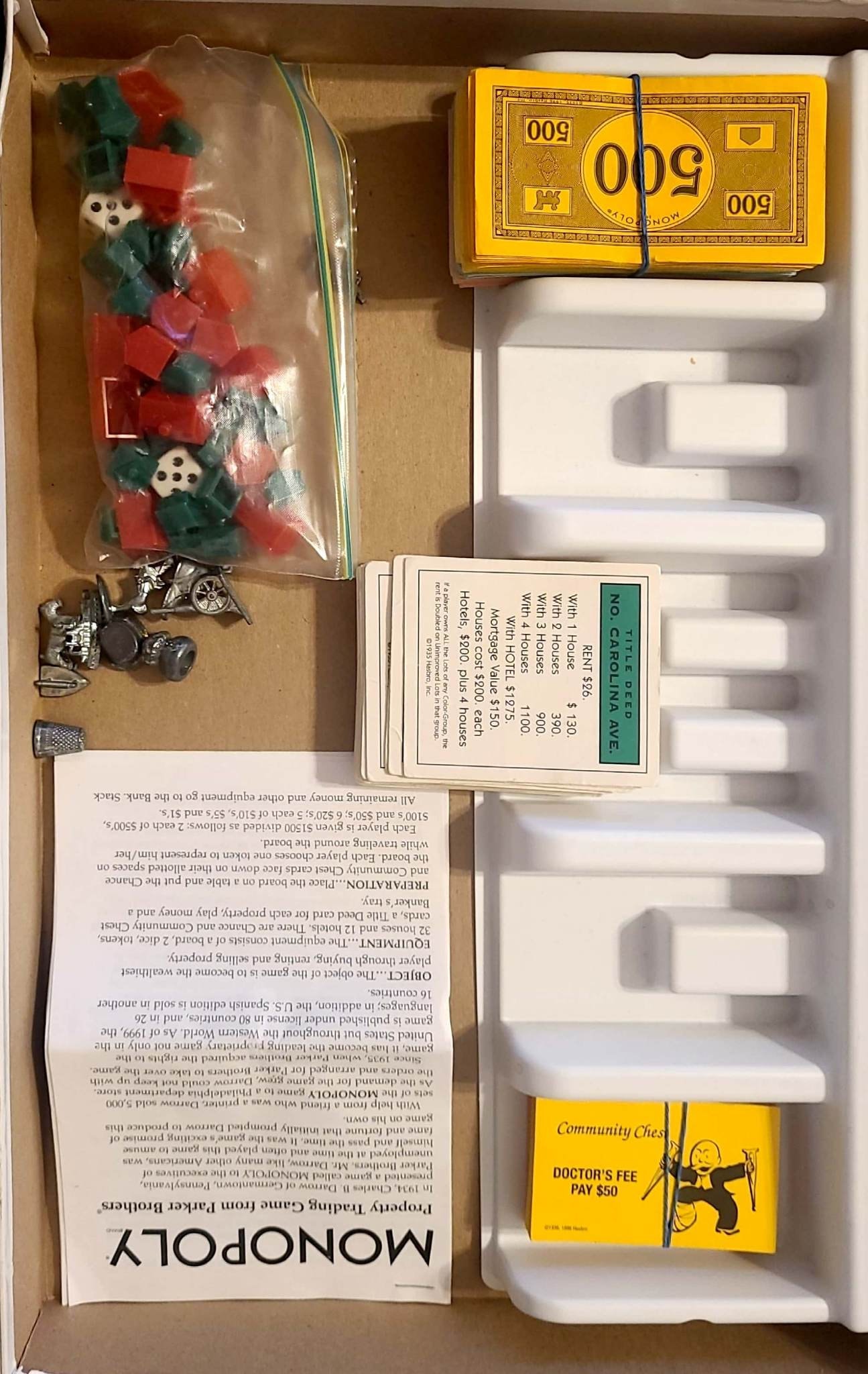 Vtg1999 Monopoly Game With Winning Money Bag Token From Monopoly Token ...