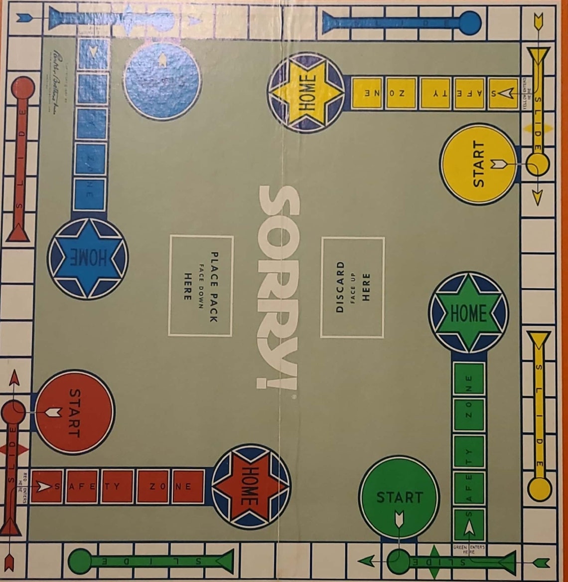 VINTAGE 1972 Parker Brothers SORRY! Board Game 100% Complete SET #0390 ...