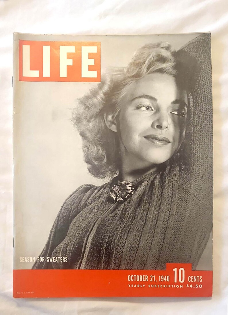 Life Magazine October 21 1940 - Etsy