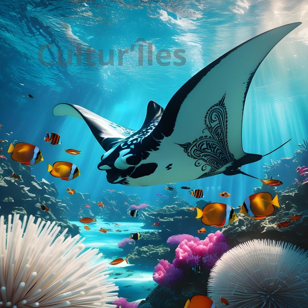 Maori Manta Ray With Polynesian Tribal Patterns Vibrant Maori Artwork ...