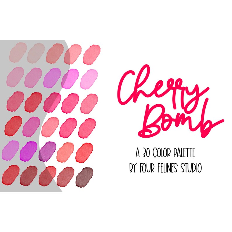 Cherry Bomb Procreate Color Palette Bright Reds Cool Red - Etsy