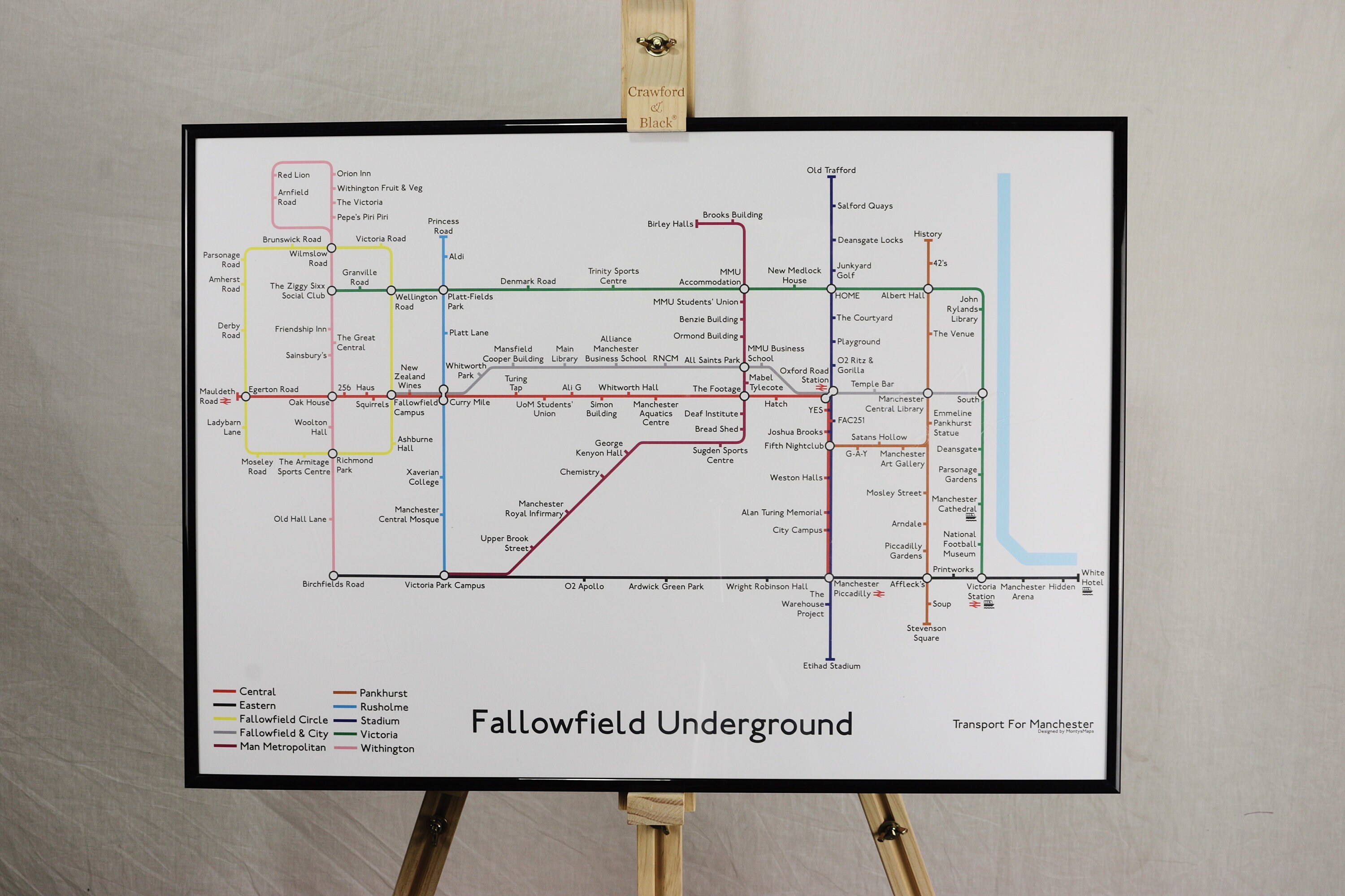 Manchester Fallowfield Underground Map - Etsy