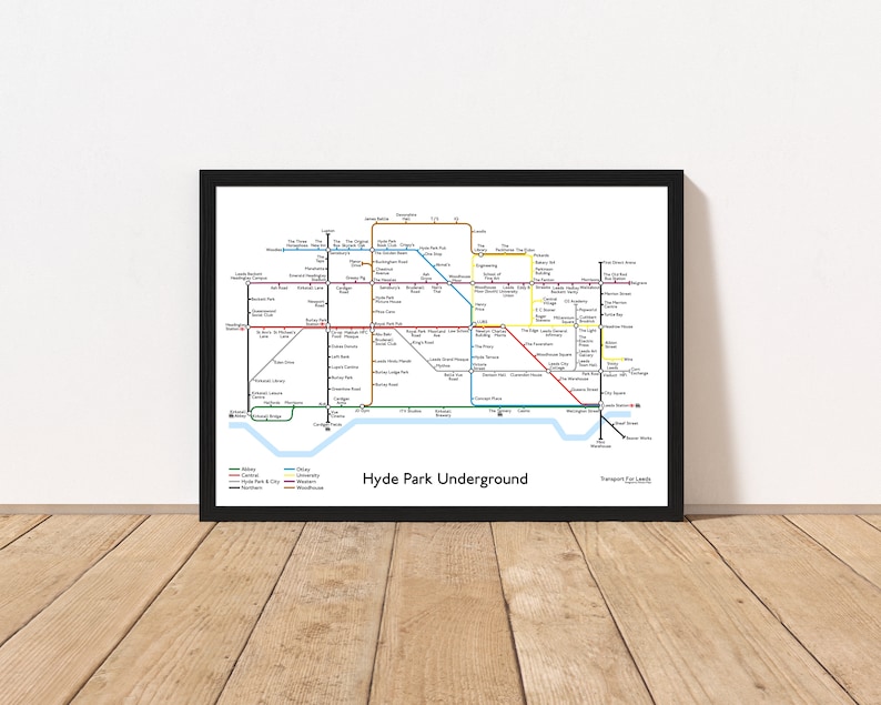 Leeds Hyde Park Underground Map - Etsy