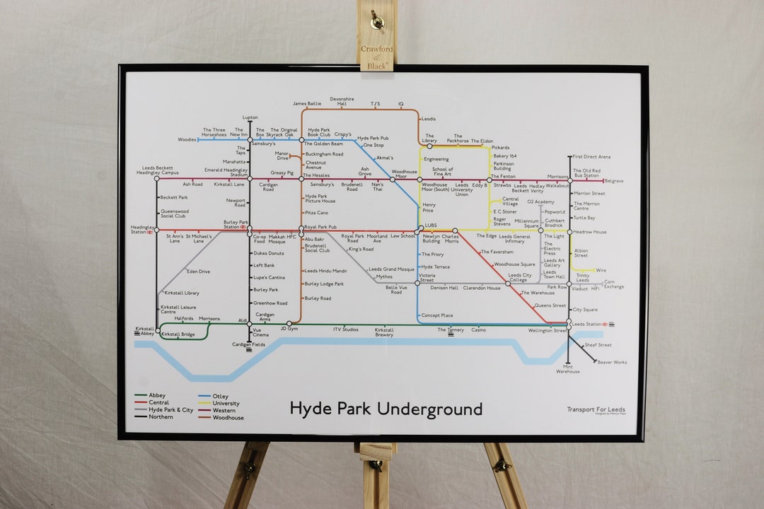 Leeds Hyde Park Underground Map - Etsy UK