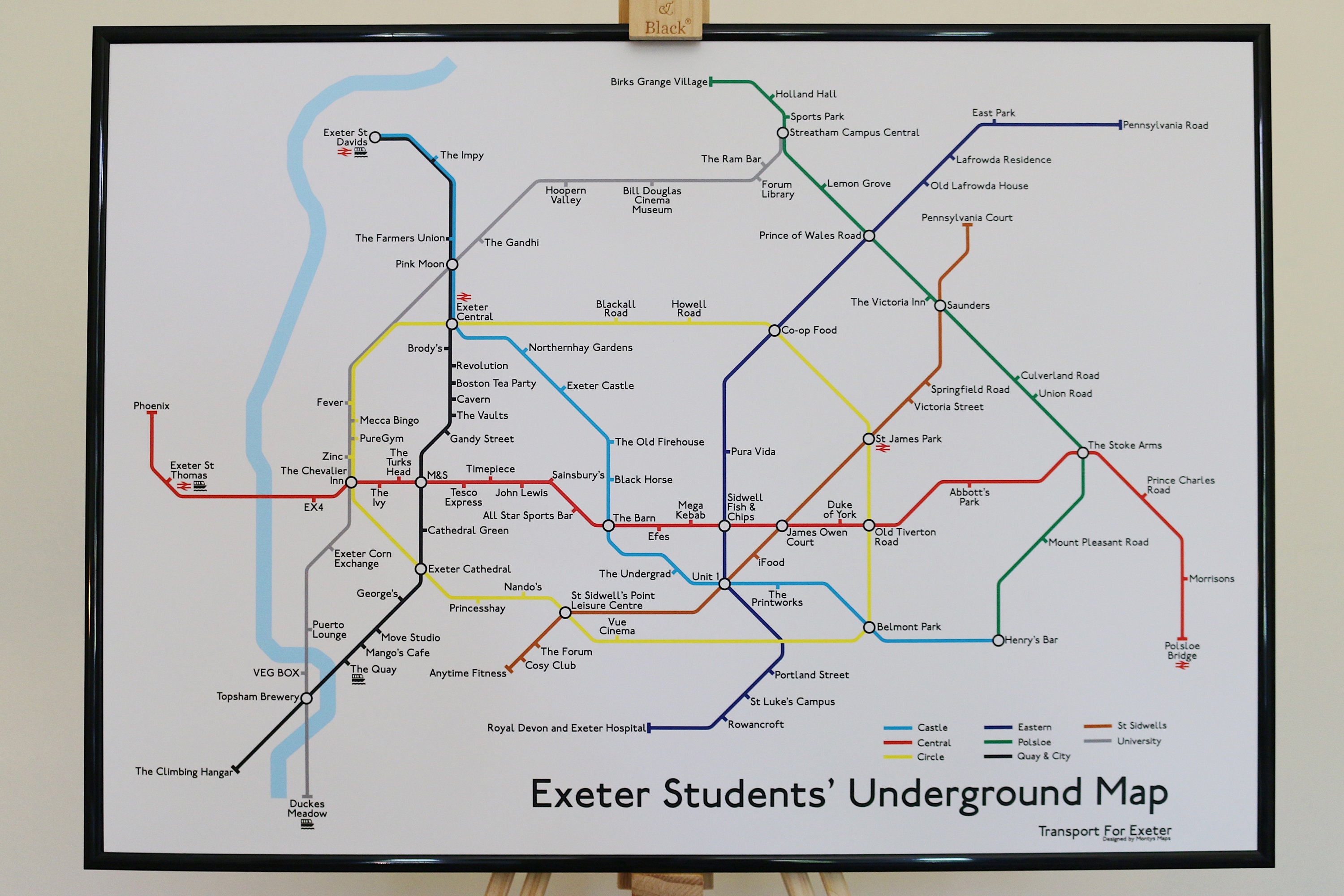 Exeter Students' Underground Map - Etsy UK