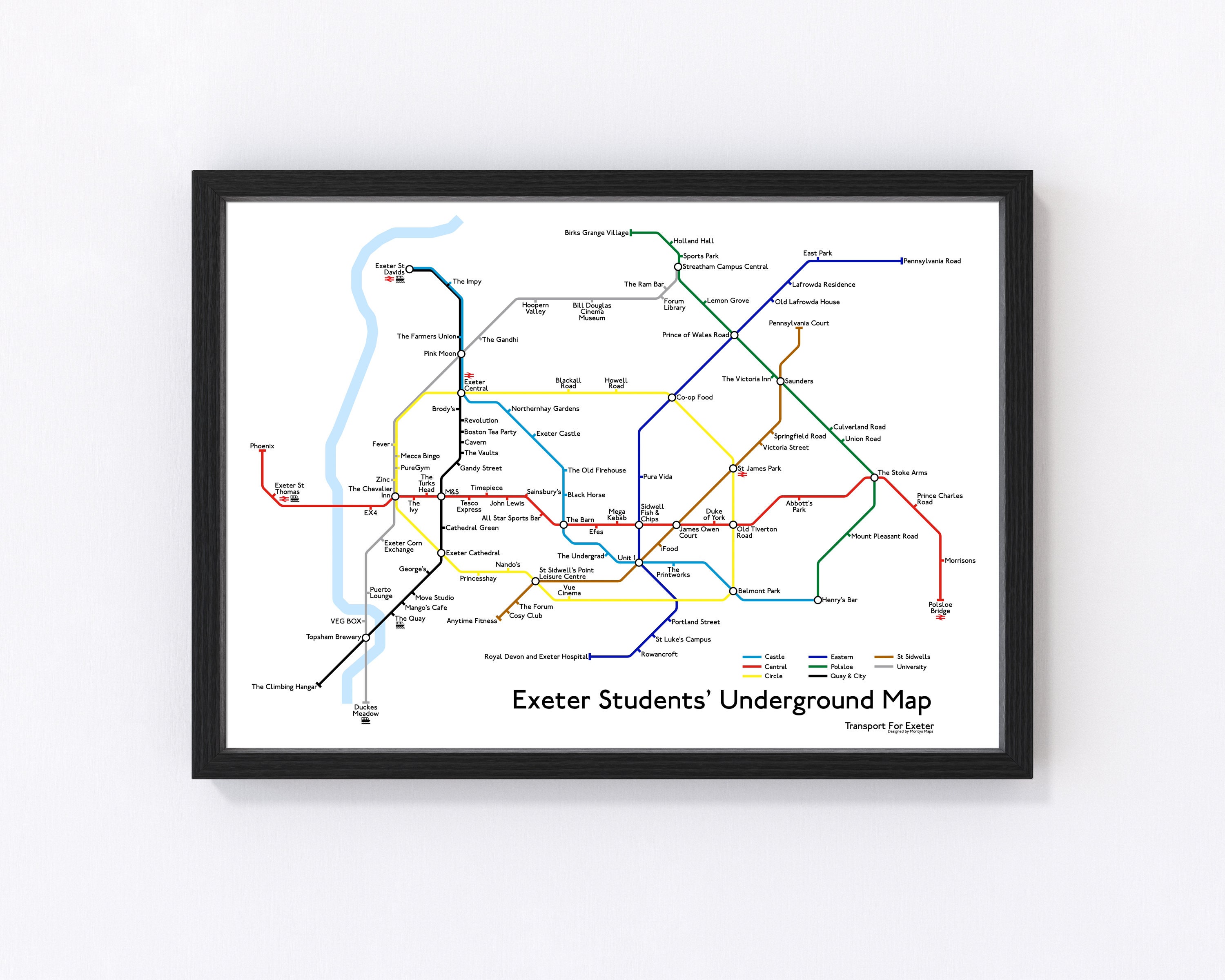 Exeter Students' Underground Map - Etsy UK