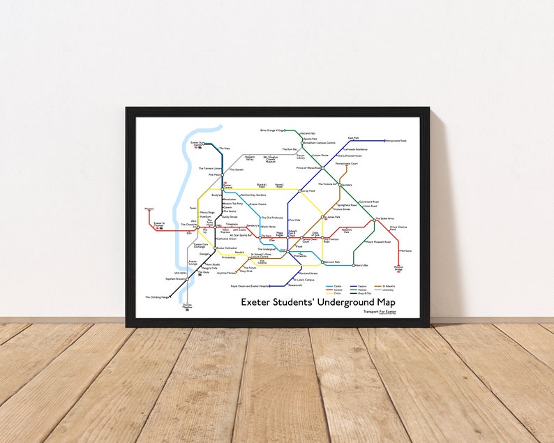 Exeter Students' Underground Map - Etsy