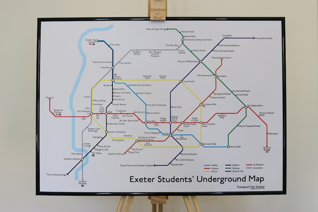 Exeter Students' Underground Map - Etsy