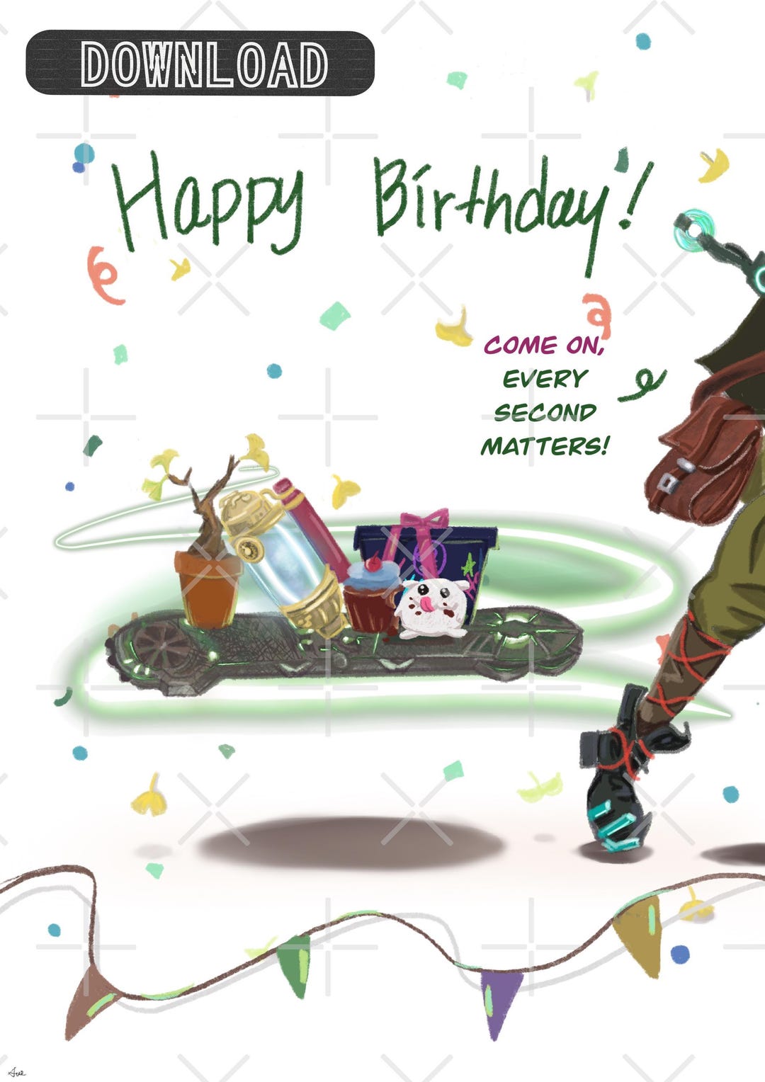 Arcane/league of Legends Ekko Birthday, High Quality Digital File - Etsy
