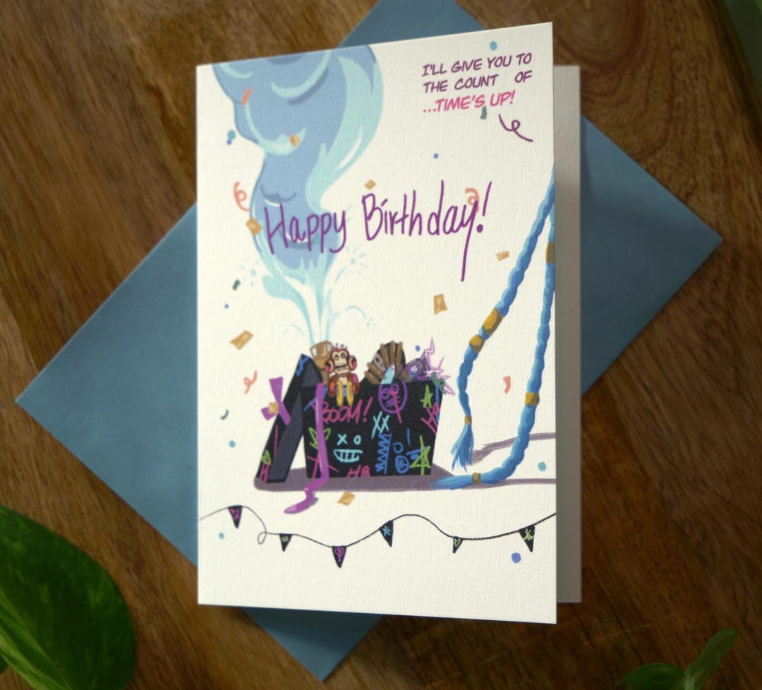 Arcane/league of Legends Jinx Birthday Card, Lol Birthday Card - Etsy