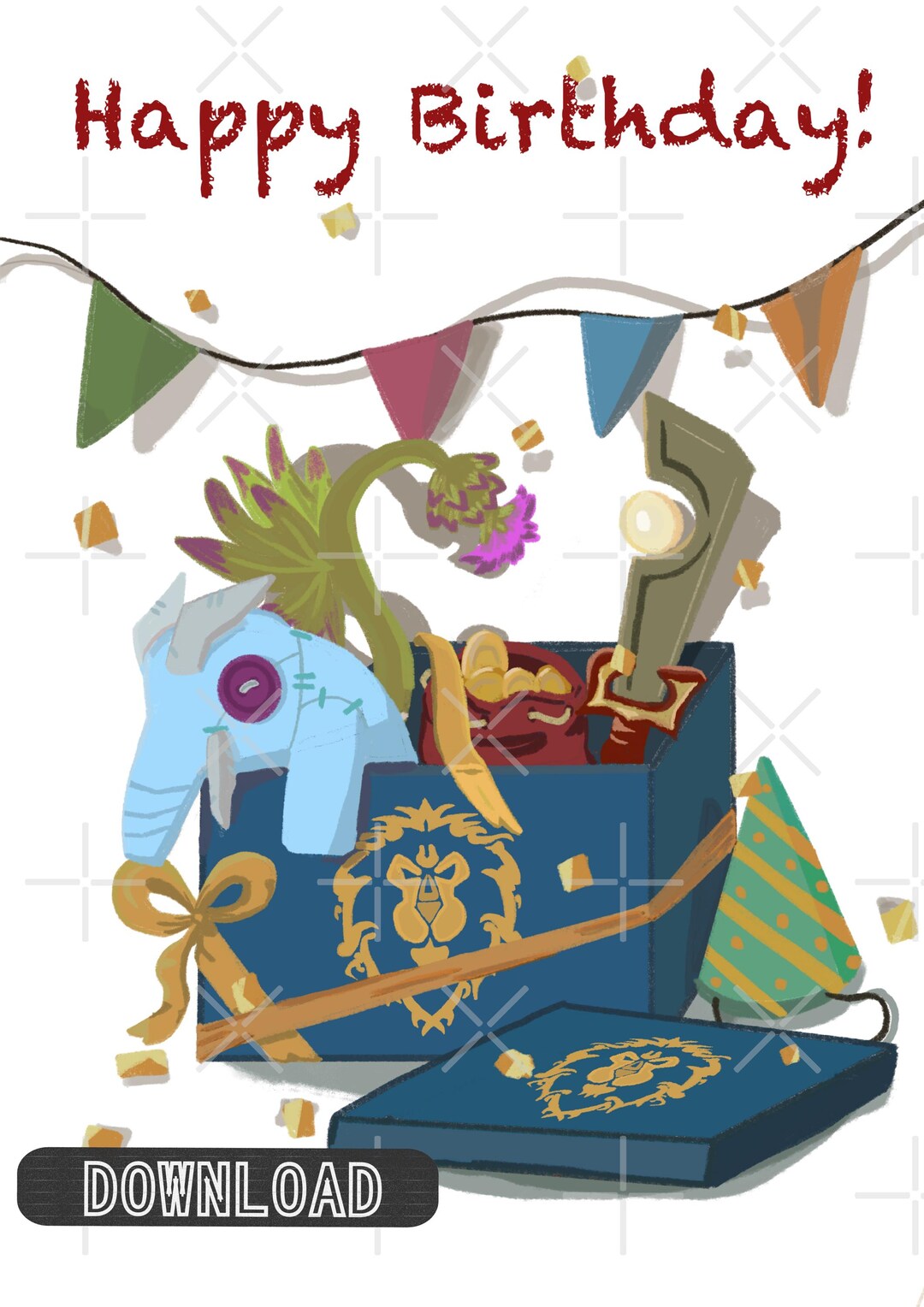 World of Warcraft Birthday Print, Wow Card, Alliance, High Quality ...