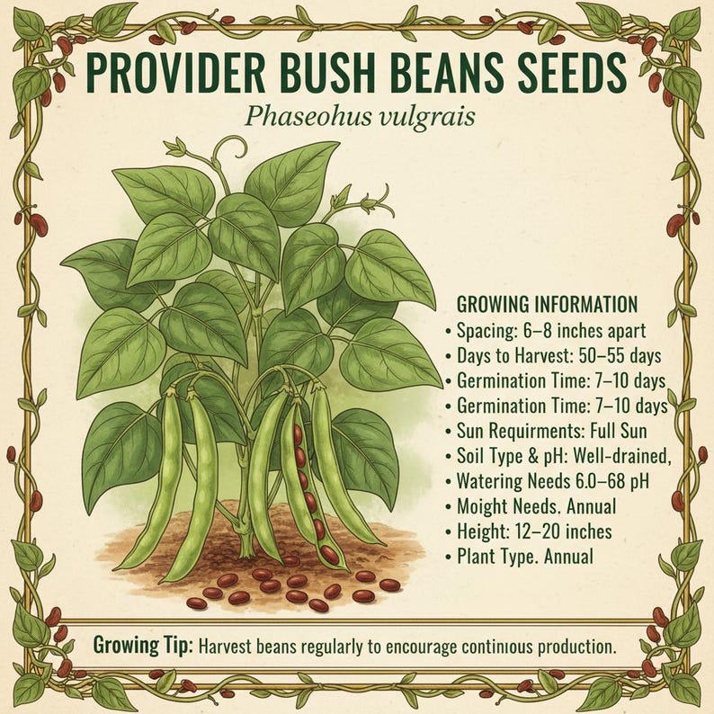 Provider Bush Bean Seeds - Etsy