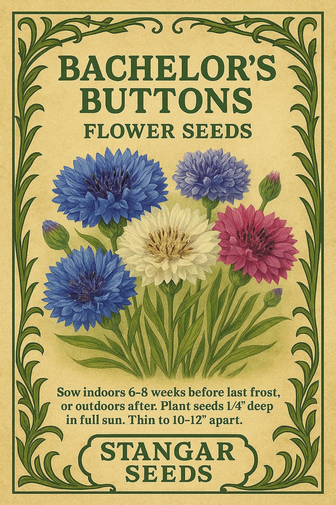Organic Bachelor’s Buttons Flower Seeds - Etsy